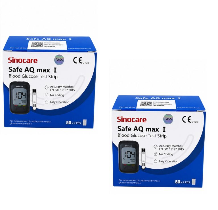 Buy Sinocare Safe AQ Max I 200 Test Strips Pack of 200 Online